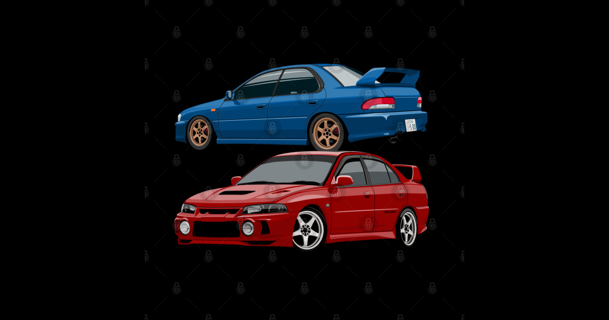 STi vs EVO - Jdm - Sticker | TeePublic