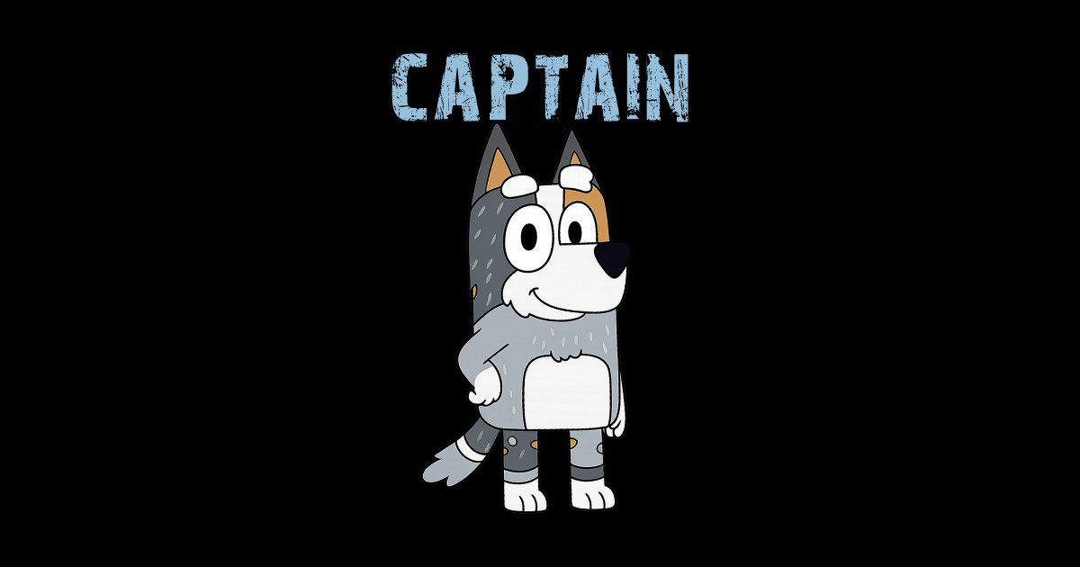 Cute Bluey Captain Vintage Cartoon - Bluey - Sticker | TeePublic
