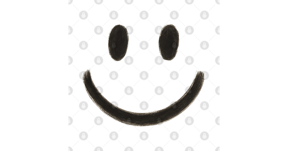 Minimalist Smiley Face — Bold Ink Line Art - Smiley Face - T-Shirt ...