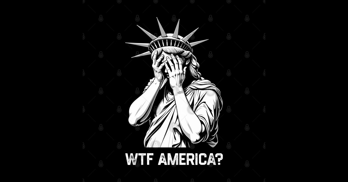 WTF America Statue of Liberty Cry - Wtf America - Sticker | TeePublic