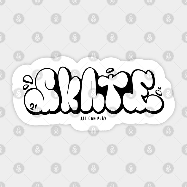 Skate Graff 2 Throwup - Skate - Sticker | TeePublic