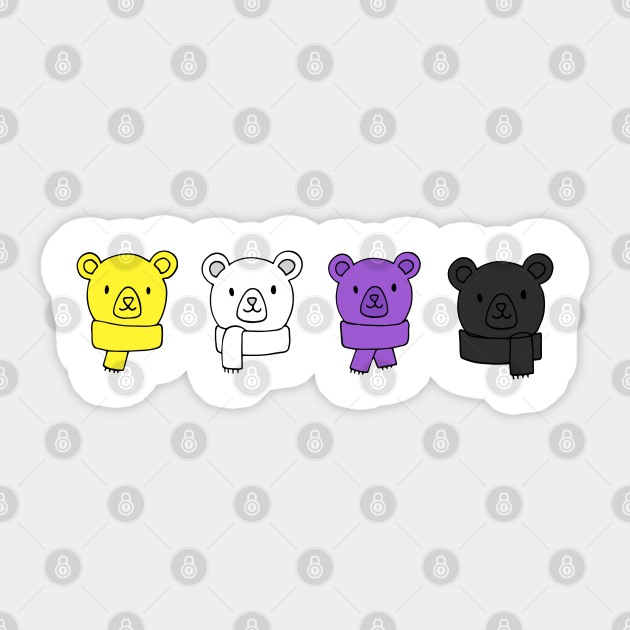 Cute Non binary Bears - Nonbinary - Sticker | TeePublic