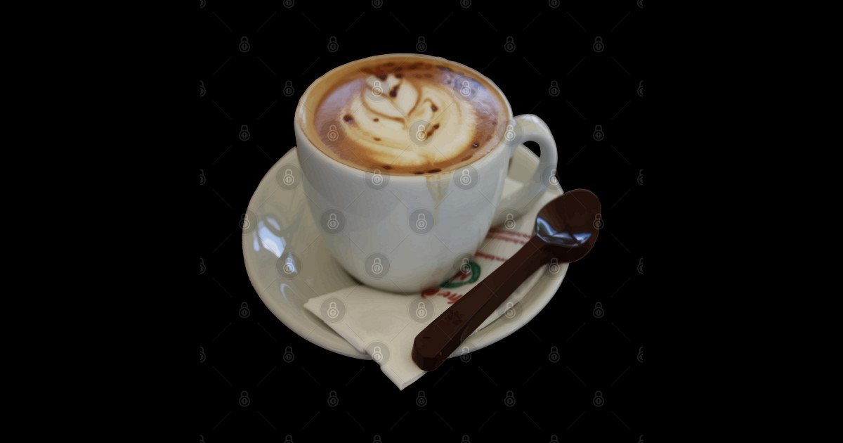 Americano Coffee with Tulip Design And Chocolate Spoon - Americano ...