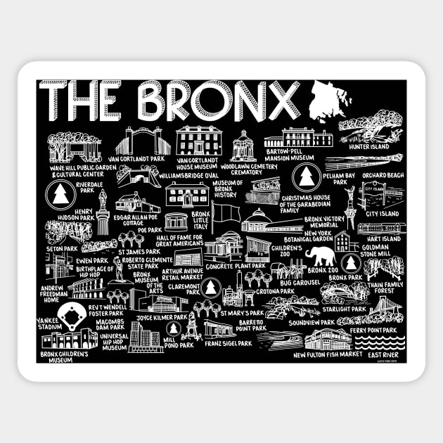 The Bronx Map - The Bronx - Sticker | TeePublic
