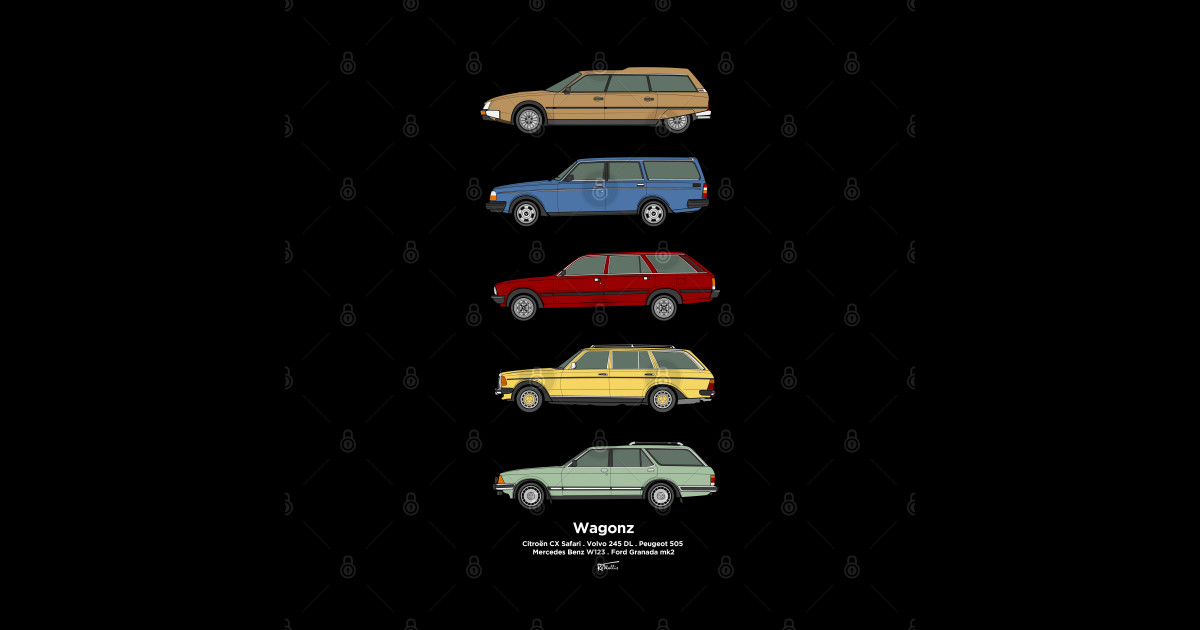 Wagonz classic car collection - Cars - Sticker | TeePublic