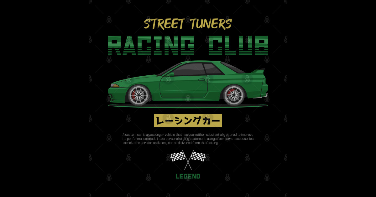 Street Tuner Green Skyline GTR R32 JDM - R32 Gtr - Sticker | TeePublic