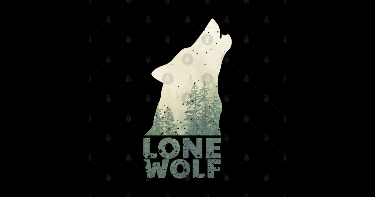 Lone wolf in the forest - Lone Wolf - Sticker | TeePublic