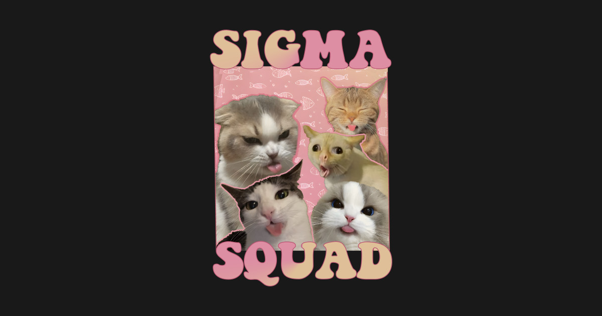 Sigma Squad Funny Cat Meme Humor Sarcastic For Team Work - Sigma Squad ...