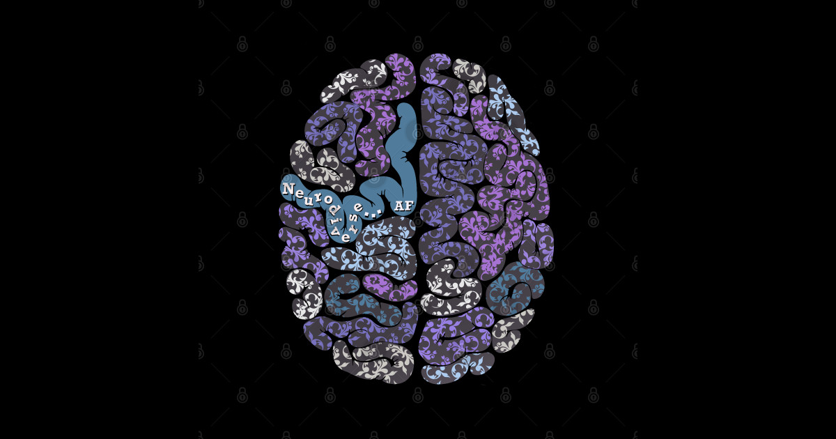 Neurodiverse AF flower Brain - Brain - Sticker | TeePublic