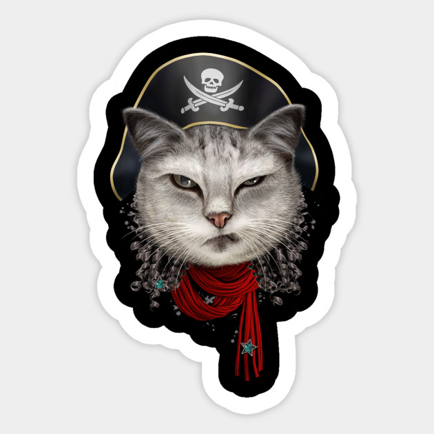 PIRATE CAT - Pirate - Sticker | TeePublic