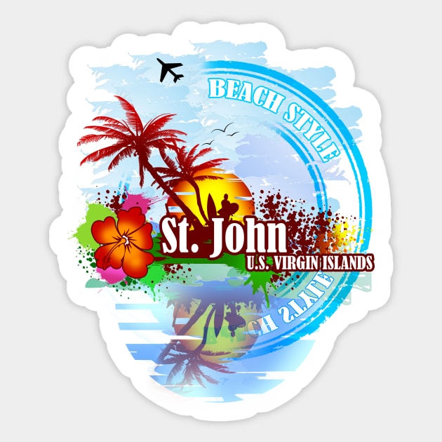 St. John U.S. Virgin Island - St John - Sticker | TeePublic