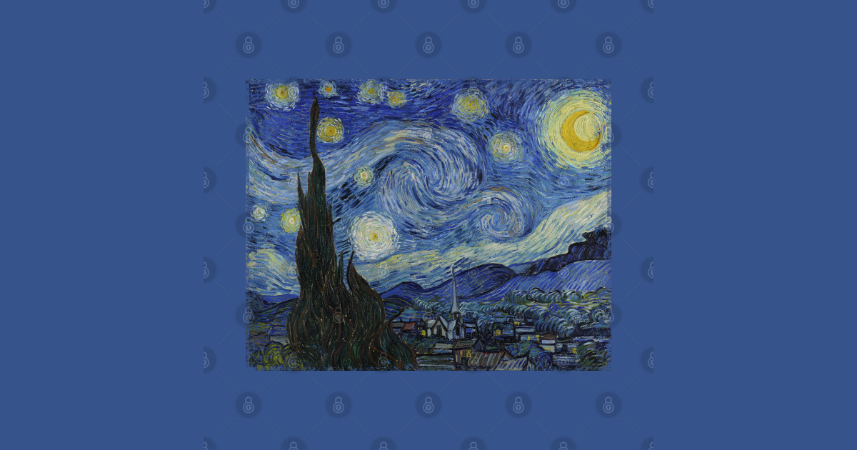 Vincent van Gogh Starry Night - Starry Night - T-Shirt | TeePublic