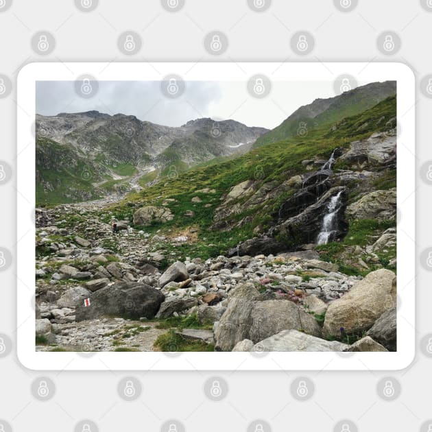 Hiking The Alps - Alone - Sticker | TeePublic