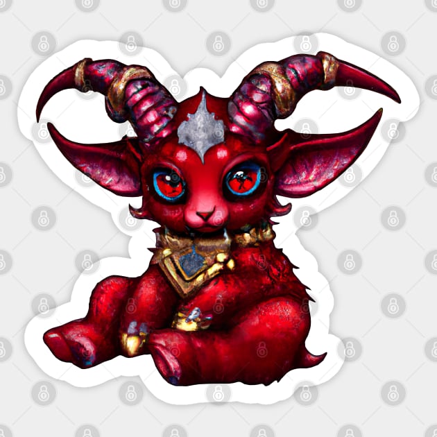 Chibi Red Baphomet - Baphomet - Sticker | TeePublic