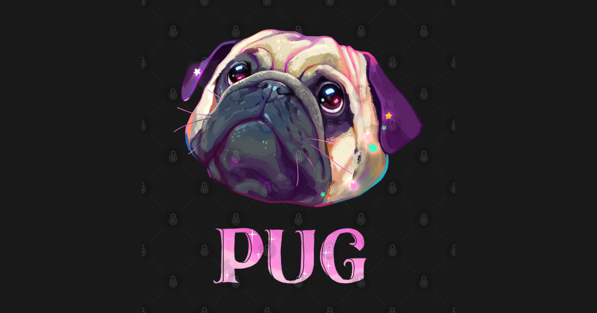 Sparkly Pug - Adorable Pug Dog - T-Shirt | TeePublic