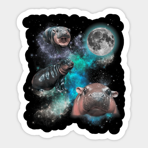 Moo Deng Three Moo Deng Moon Funny Hippo - Moo Deng Three Moo Deng Moon ...