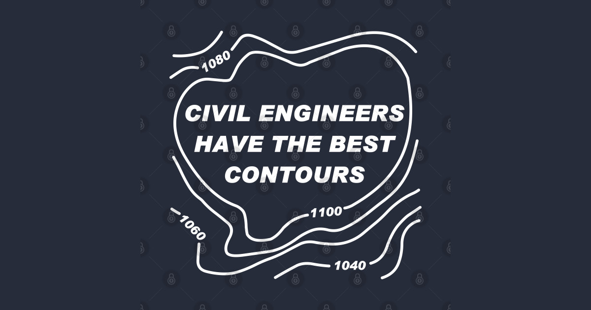Civil Engineer Best Contours White Text - Civil Engineering - Posters ...