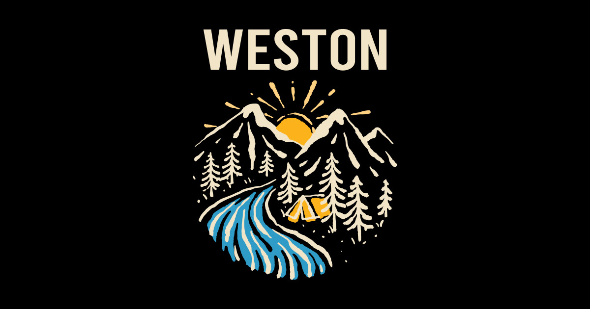 Vintage Nature Landscape - Weston - Weston - Sticker | TeePublic