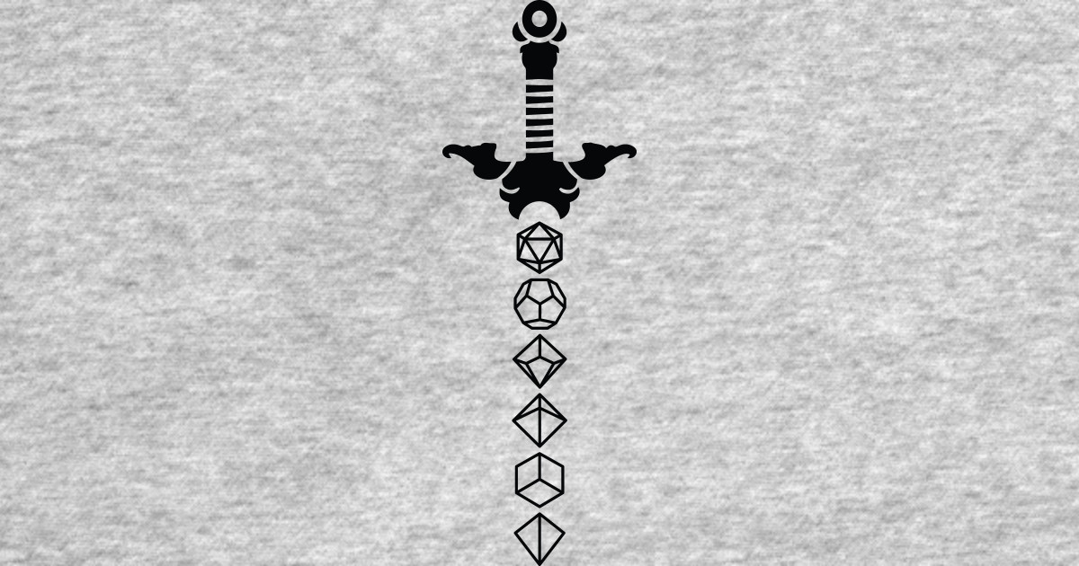 Polyhedral Dice Sword - Dnd - T-Shirt | TeePublic