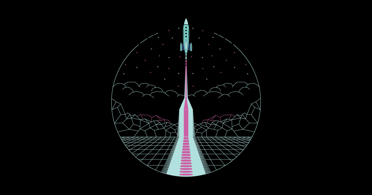 Vaporwave Rocket Launch - Vaporwave Rocket - Sticker | TeePublic