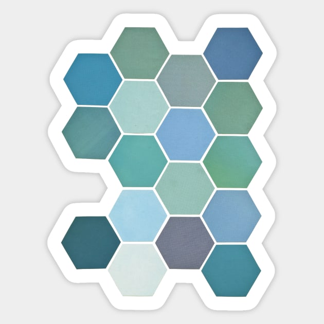 Shades of Blue - Collage - Sticker | TeePublic