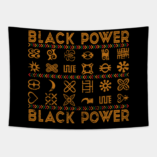 Black Power | Africa Adinkra Symbols Collection - Adinkra - Tapestry ...