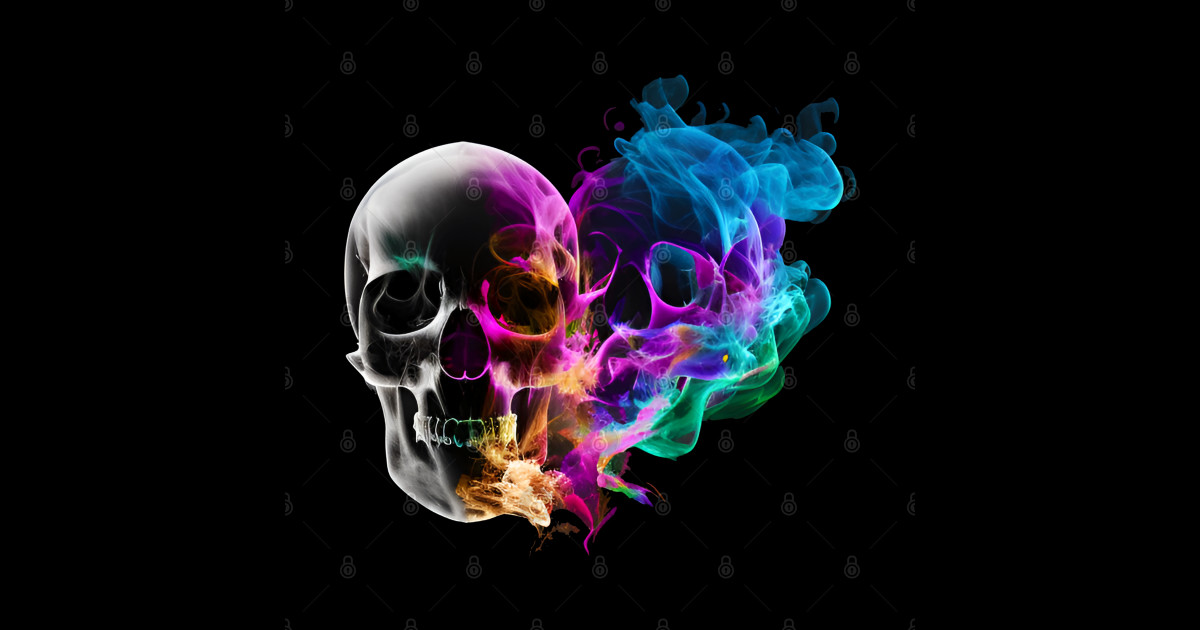 Smokin' Skulls - Skull Design - Sticker | TeePublic