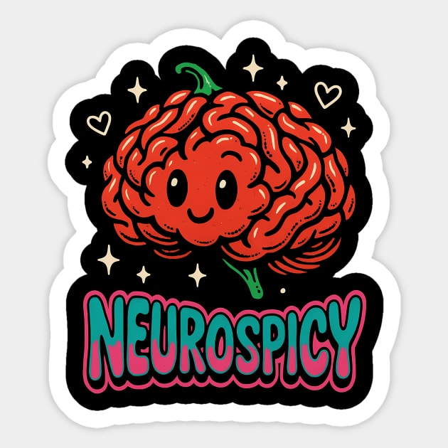 Neurospicy Brain Chili - Neurodiverse Universe - Sticker | TeePublic