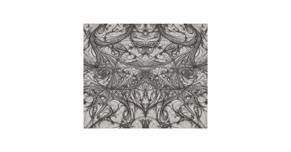 Grayscale Aesthetic Fractal Drawing - Graphite Abstract Artwork ...