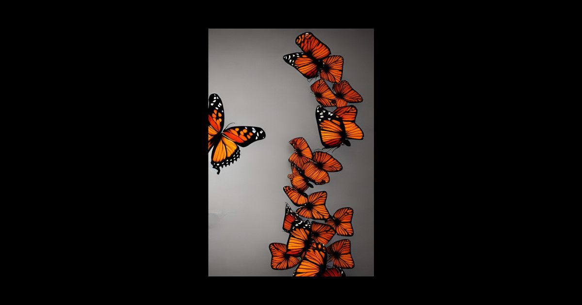Monarch Butterflies fluttering to the sky - Monarch - Sticker | TeePublic