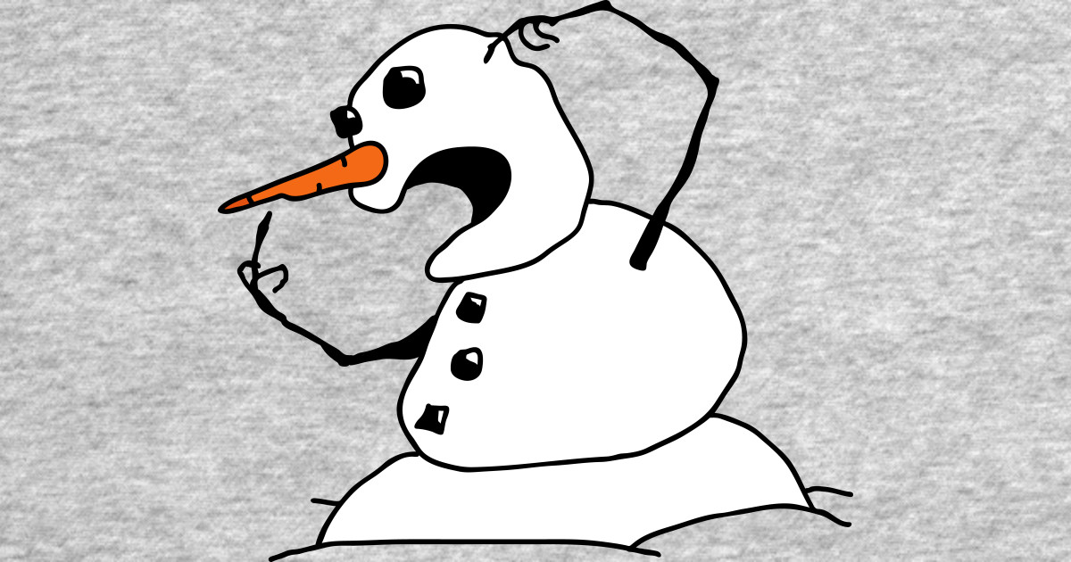 Rude Snowman - Snowman - T-Shirt | TeePublic