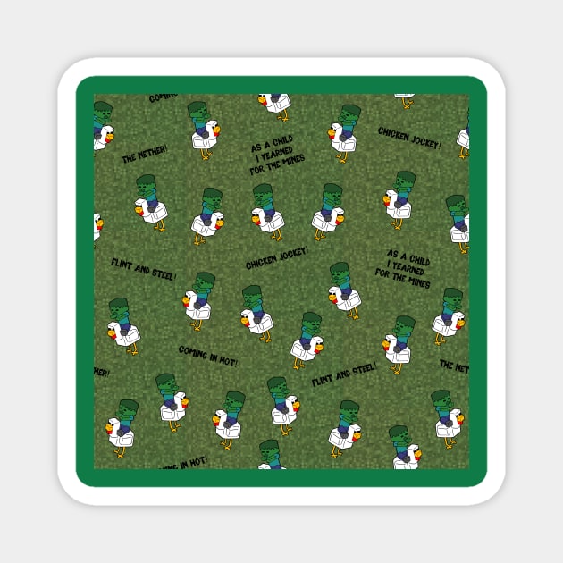 Chicken Jockey Minecraft Meme Repeat Pattern - Chicken Jockey Explosion ...