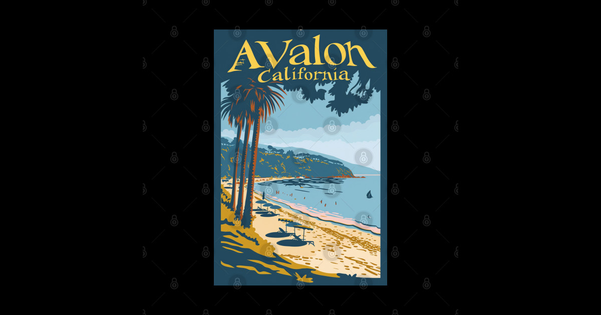 A Vintage Travel Illustration of Avalon - California - Avalon - Posters ...