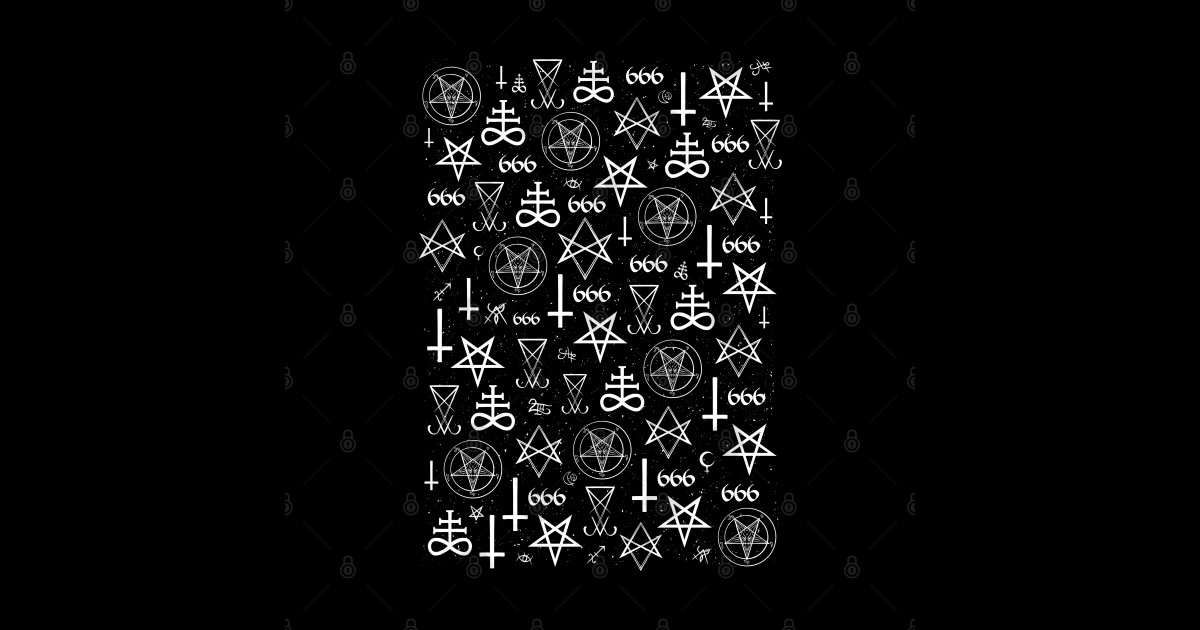 Occult, Satanic, Magical Symbols, Lucifer, Witchcraft Pattern Poster ...