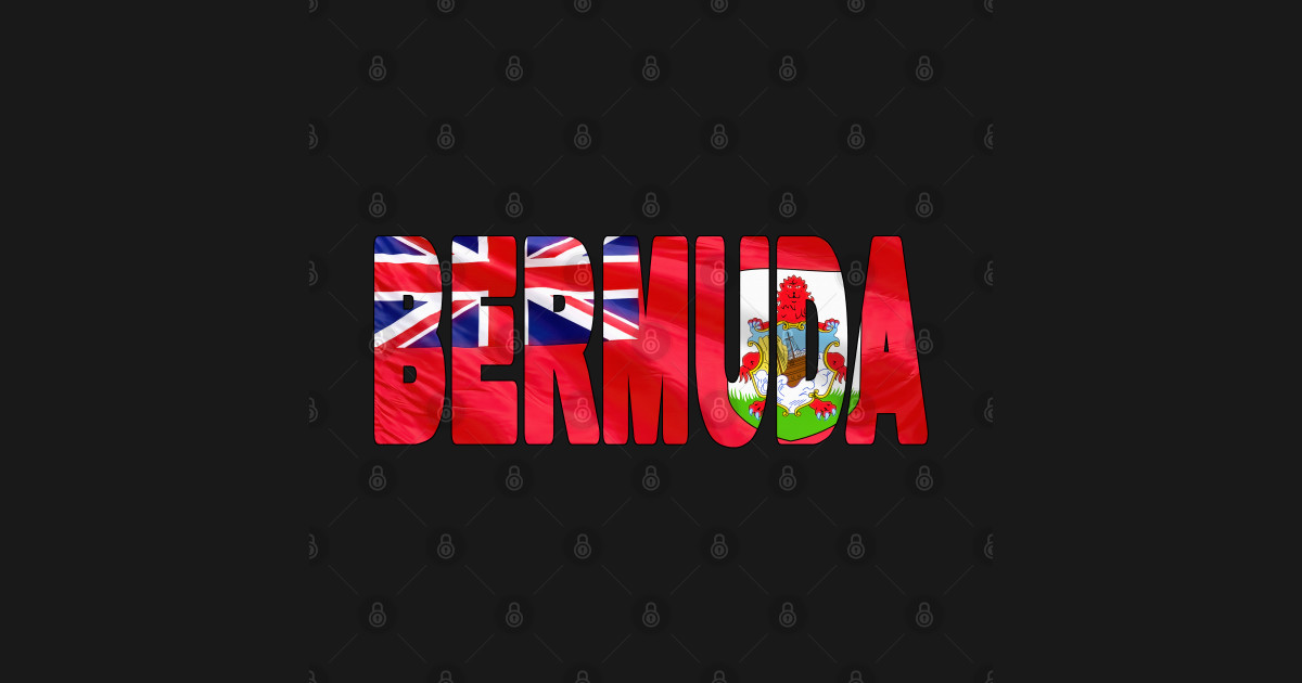 BERMUDA - Flag Flying in Wind cut to Letters Souvenir Sticker Shirt ...