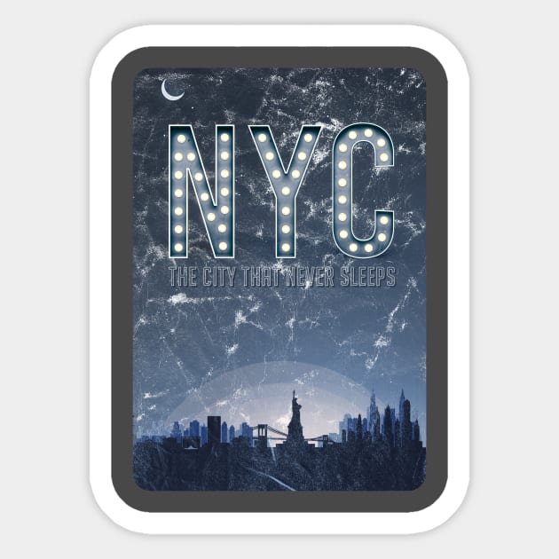 new york Skyline - New York Skyline - Sticker | TeePublic