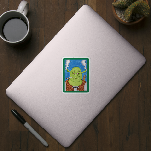 Shrek and Gingi - Cannabis - Sticker | TeePublic