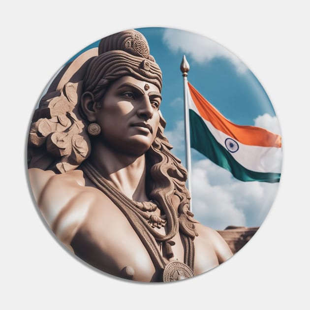 Lord Shiva with Indian Flag - Lord Shiva - Pin | TeePublic
