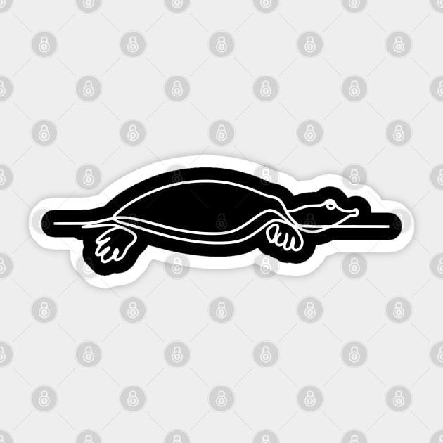 Softshell Turtle Line Drawing - Turtle - Sticker | TeePublic