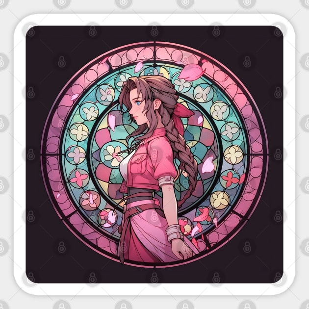 aerith stained glass - Anime - Sticker | TeePublic