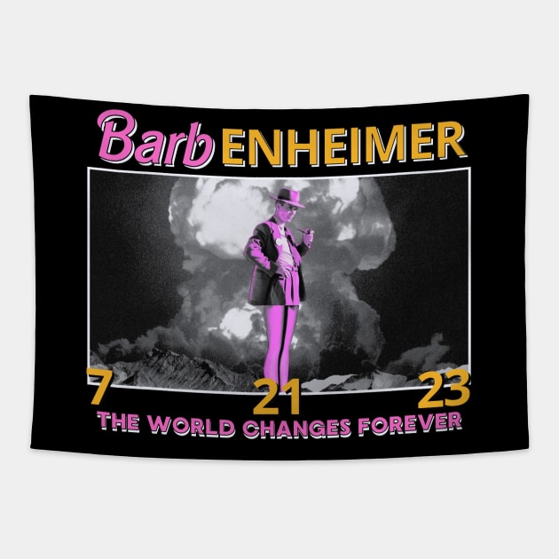 Barbenheimer 2023 Retro Look Fan Art Design - Barbenheimer - Tapestry ...