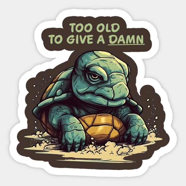 Mr. Old & Grumpy Turtle - Turtle - Sticker | TeePublic