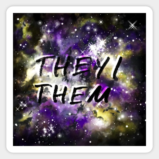 Space Non-Binary Pride They/Them Pronouns - Trans - Sticker | TeePublic