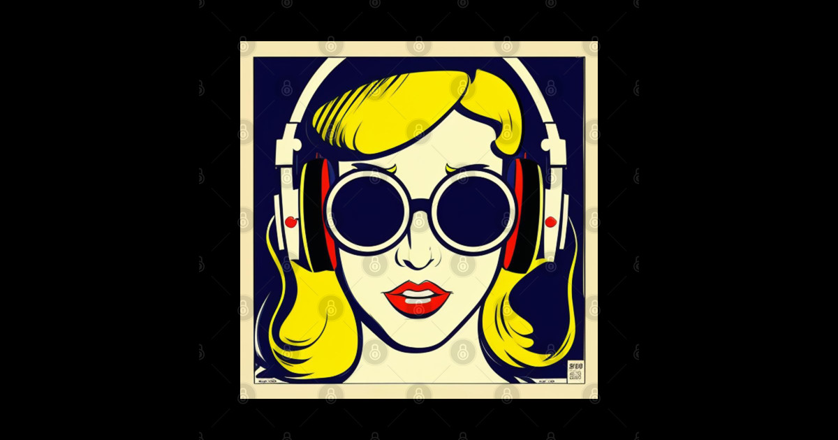 Vintage Pop Art Musical Pinup - Vintage Music Art - Sticker | TeePublic