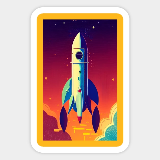 Rocketship artwork - Rocketship - Sticker | TeePublic