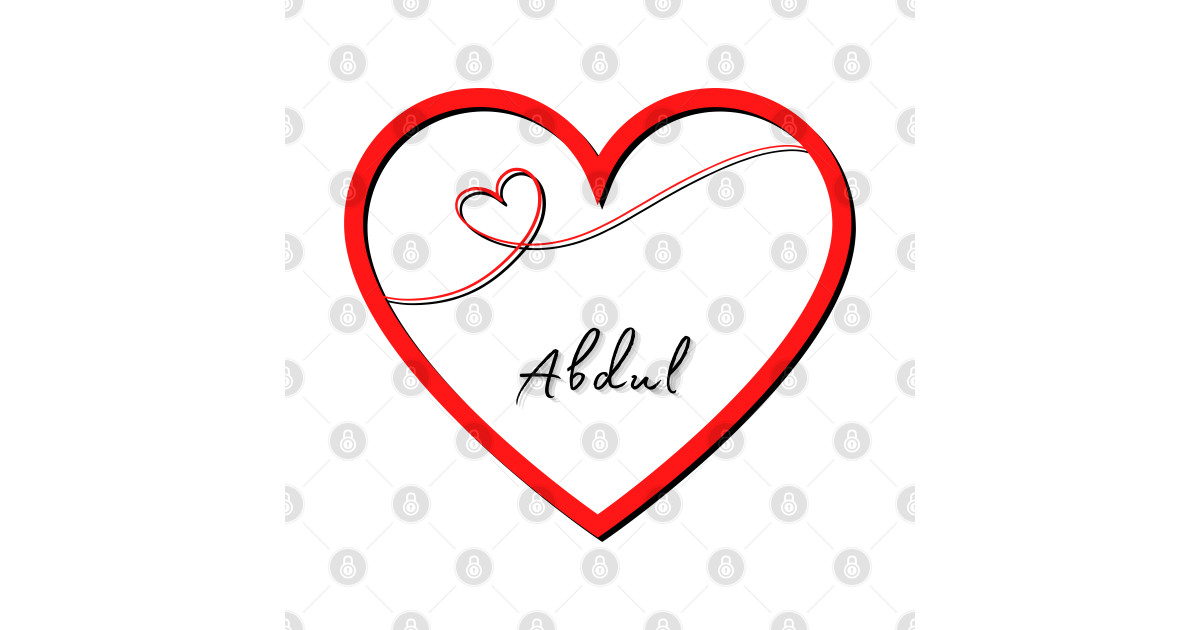ABDUL Name in Heart - Personalized Name Gift - T-Shirt | TeePublic