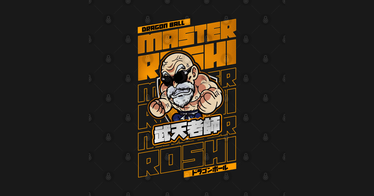 Master Roshi // Chibi Emblem Design - Orange - Roshi - T-Shirt | TeePublic