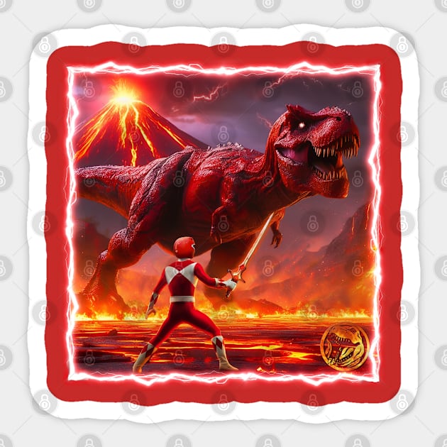 Red Ranger - T-rex Showdown - Power Rangers - Sticker | TeePublic