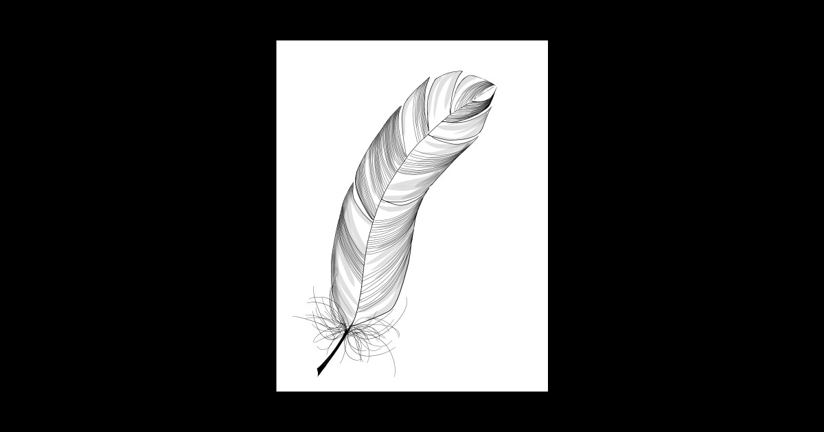 Black and White Feather - Feather - Sticker | TeePublic