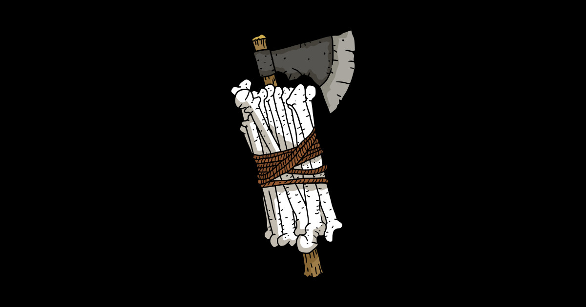 Fasces, axe and bones. - Fasces - Sticker | TeePublic